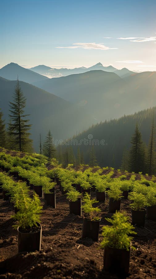 Mountain Ridge with a Row of Trees in the Foreground and Background ...