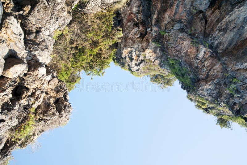 Mountain Ridge Seen from Below. Mountaintop. Stock Photo - Image of ...