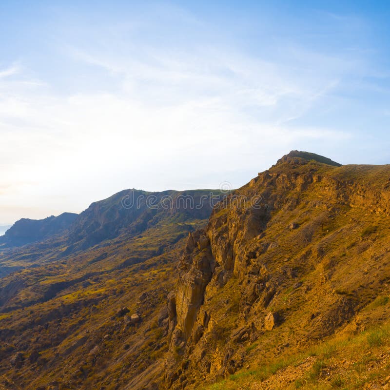 Mountain Ridge at the Sunset Stock Photo - Image of sunshine, outdoor ...