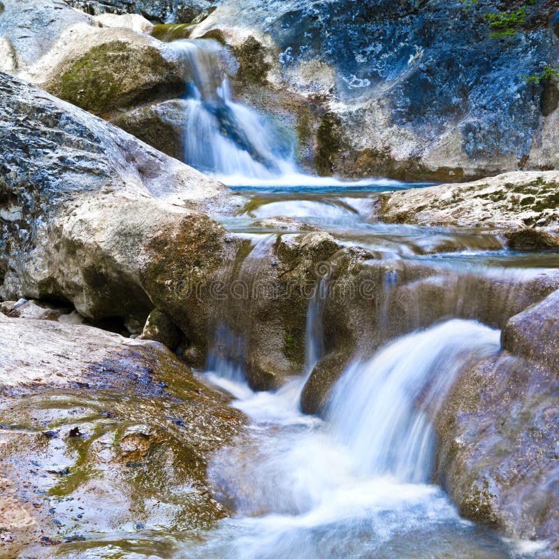 Spring Runoff stock image. Image of mountain, waterfall - 711221
