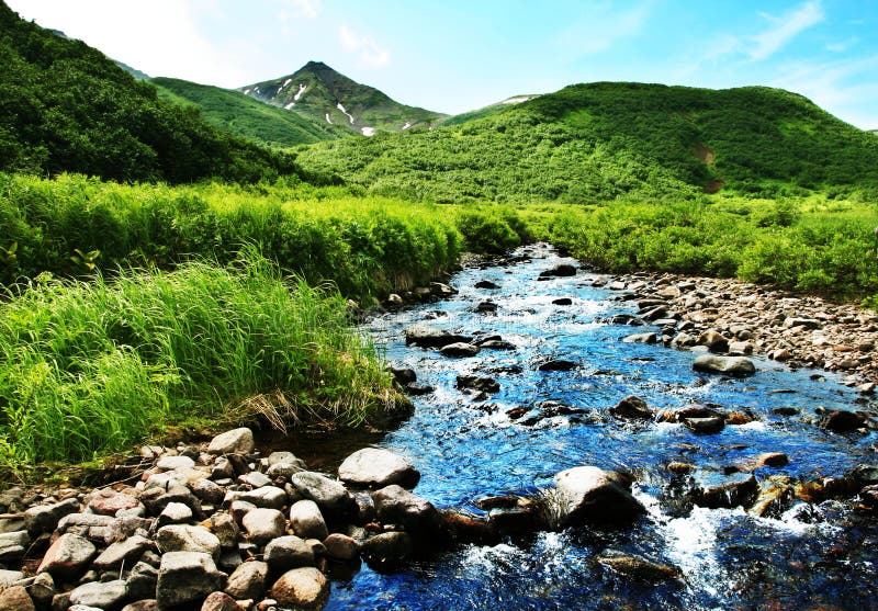 Mountain river stock photo. Image of wild, nature, grassland - 54180152