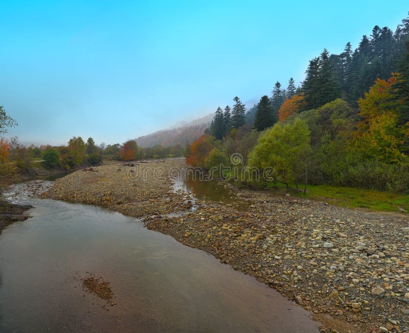 Mountain river in autumn stock photo. Image of freshness - 54710900