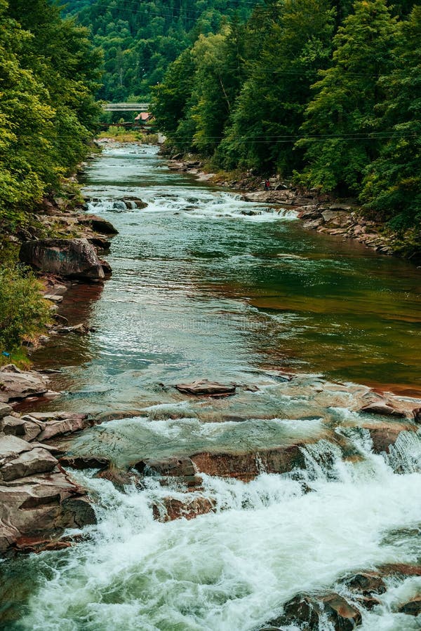 Mountain river with cliffs stock image. Image of formation - 125026037