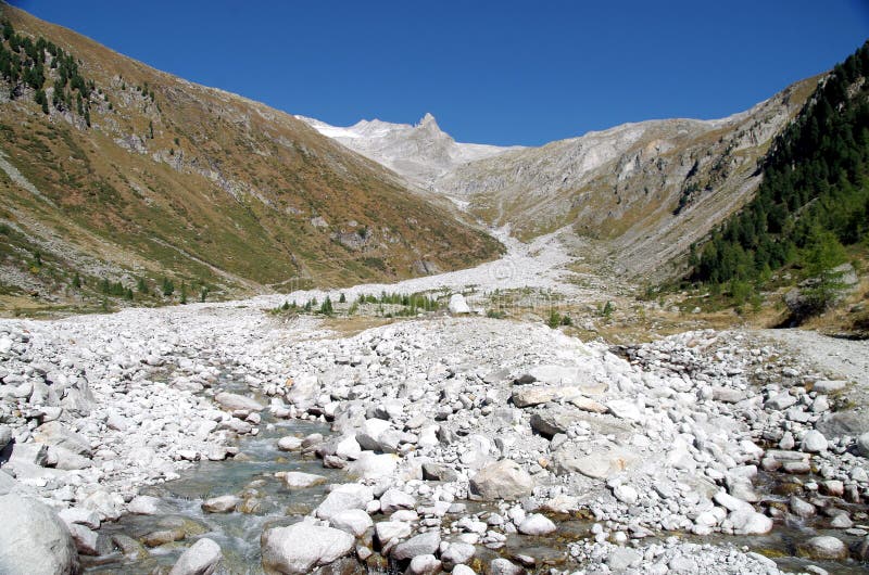 Mountain River, Dry, without Water Stock Image - Image of mountain ...