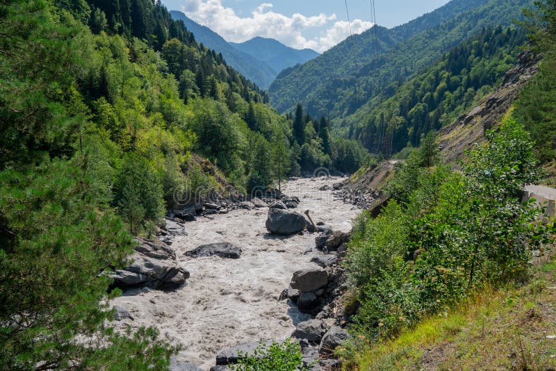The Enguri, a Mountain River in Georgia Stock Photo - Image of ...