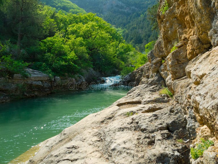 Mountain River Flowing in Crimea Stock Image - Image of fluid, forest ...
