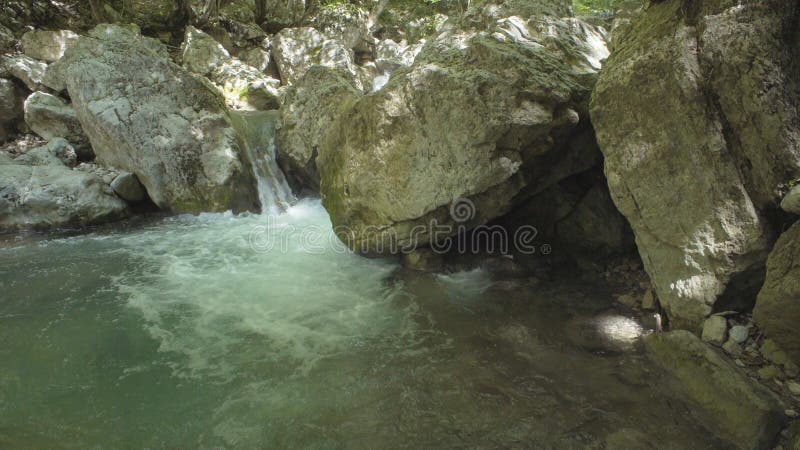 Mountain River Flowing among Stones Stock Image - Image of falls, river ...