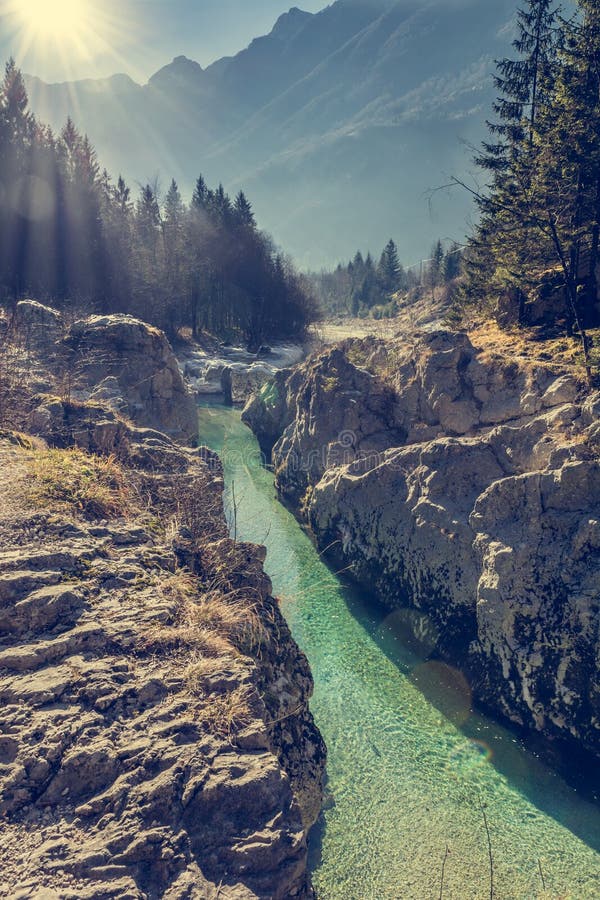 Mountain river gorge. stock image. Image of nature, extreme - 64642515
