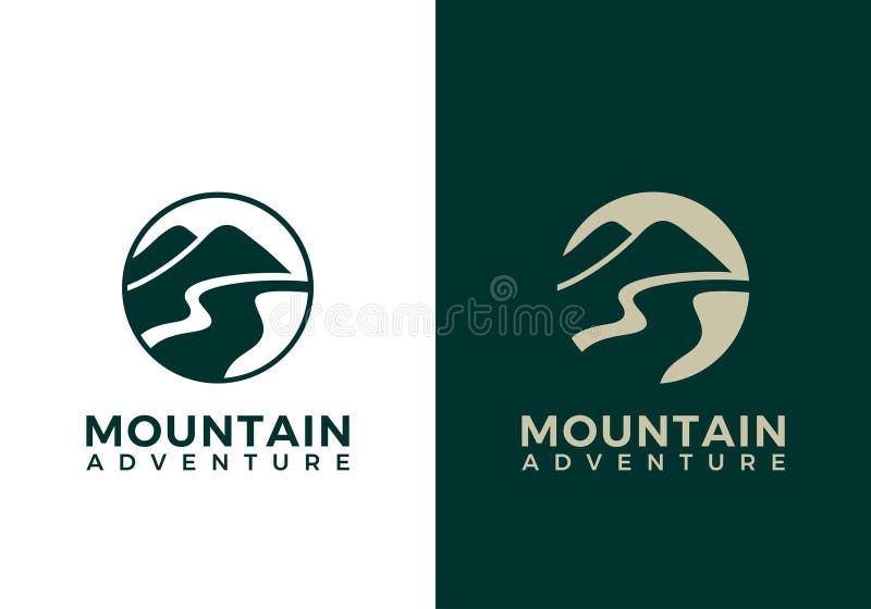 Mountain River Logo. Abstract Landscape Adventure Design Vector Stock ...