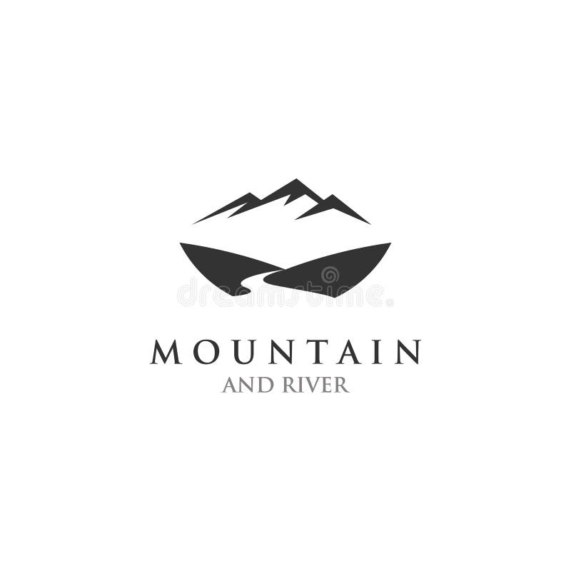 Mountain River Logo Design Template Stock Vector - Illustration of ...
