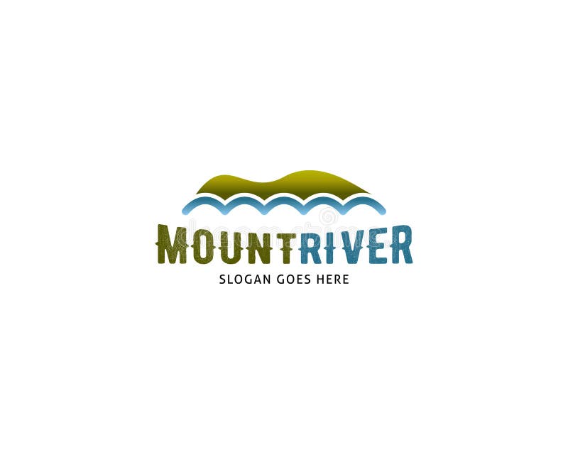 Mountain River Logo Design Template Stock Vector - Illustration of hill ...
