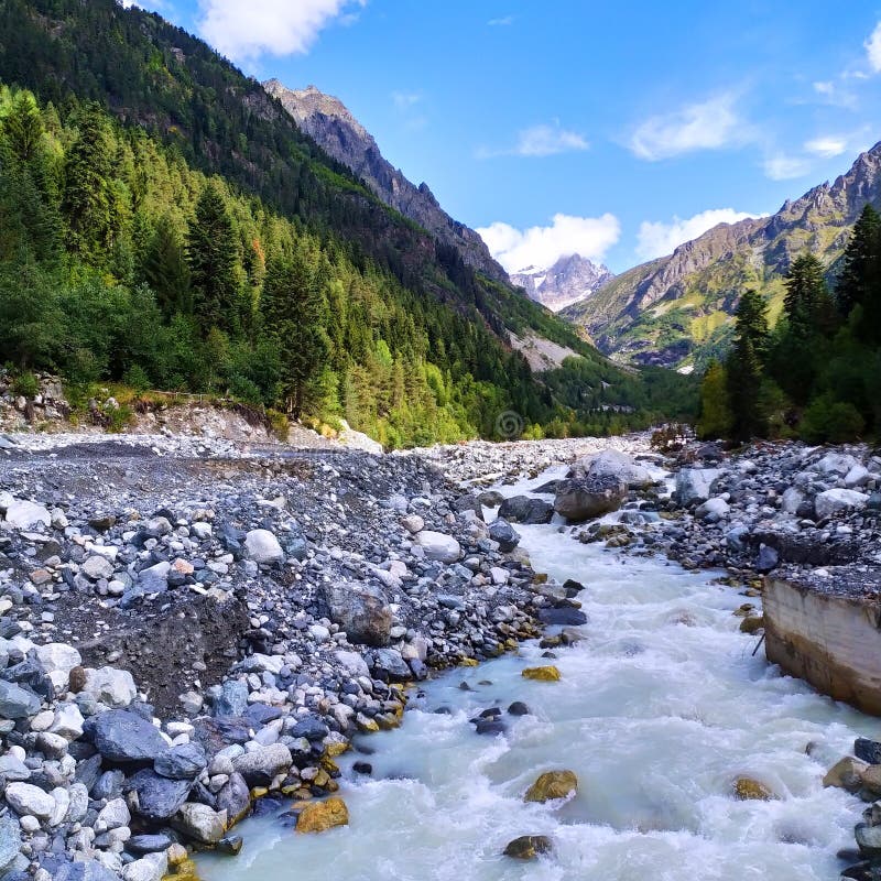 Mountain River and Lots of Rocks Stock Image - Image of high, highland ...
