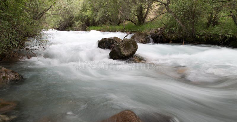 Mountain river in nature stock image. Image of forest - 105534227