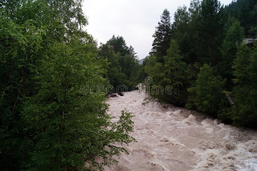 The Mountain River is Noisy, Fast, Dangerous. Stock Photo - Image of ...