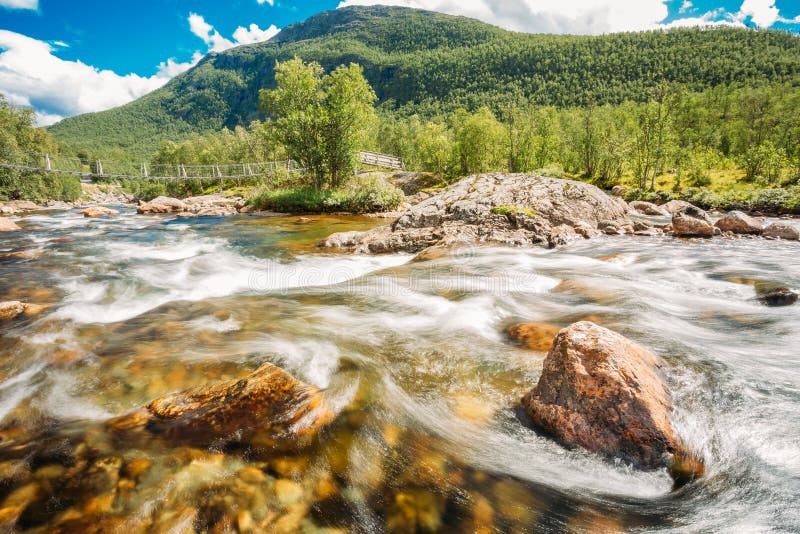 Mountain River in Norway. Landscape, Nobody Stock Image - Image of park ...