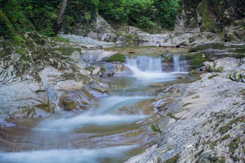 Mountain River with Rock and Stone Stock Image - Image of stream ...