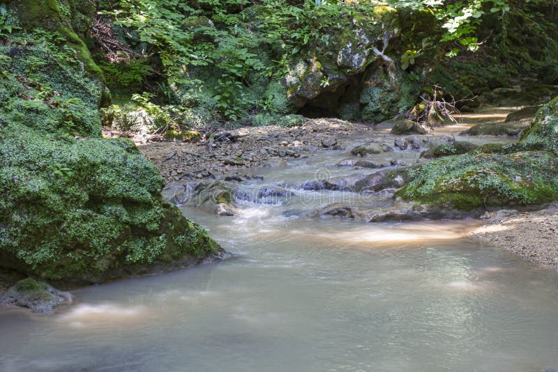 The Sources of the Mountain River in the Summer, the Canyon and the ...