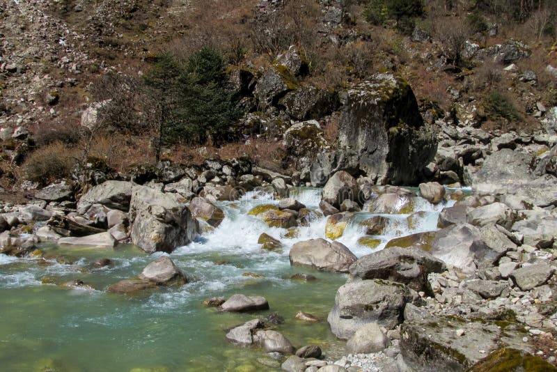 Mountain River Stream in a Canyon Gorge Stock Image - Image of hill ...