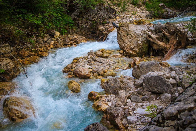 Mountain river stock image. Image of flow, landscape - 57763841