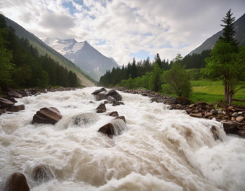 A Mountain River or Stream Raging in a Flash Flood. Neural Network ...