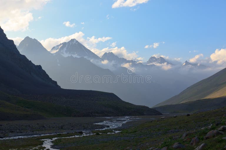 Mountain river Tien Shan stock image. Image of kirgisian - 25482755