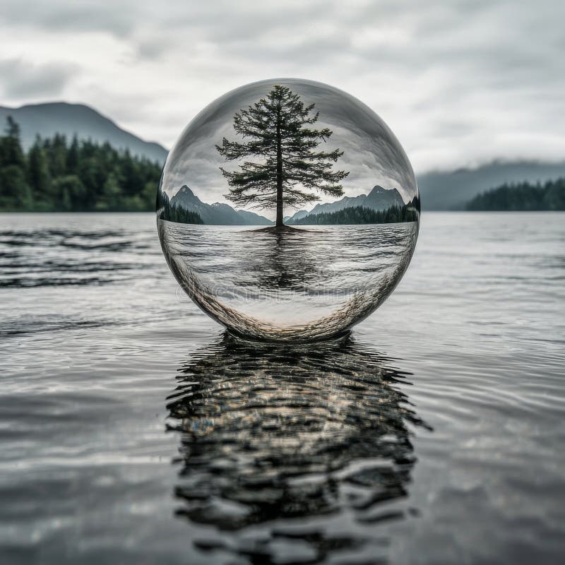In a Mountain River, a Tiny Tree is Thriving within a Glass Orb that ...