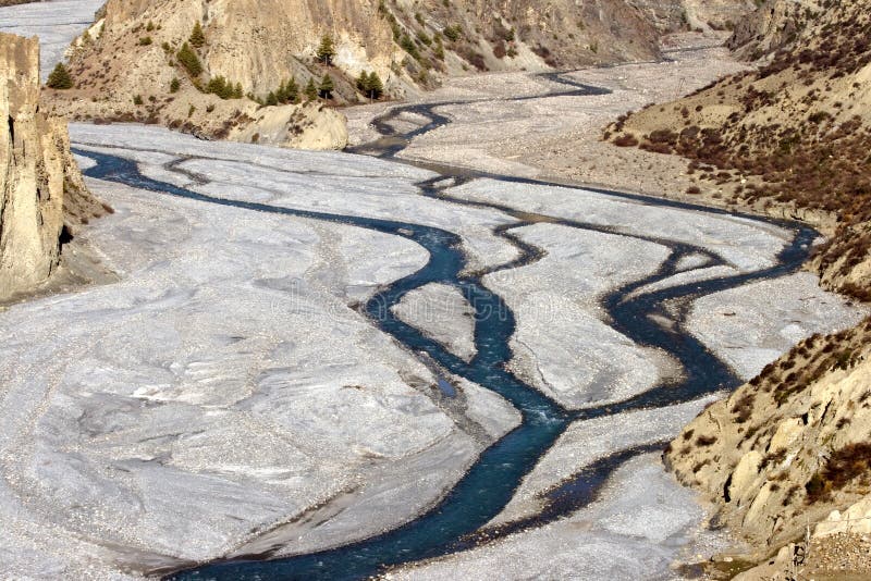 Mountain River with Tributary. Stock Photo - Image of nature, flowing ...