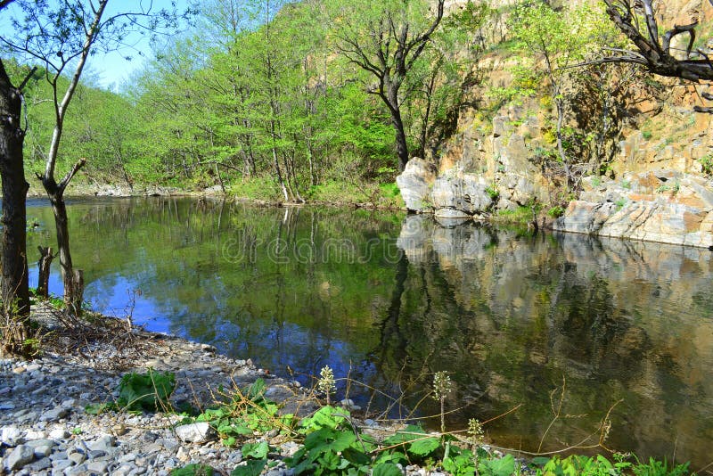 Vacha River, Pouring into the Maritsa River Near City of Plovdiv ...