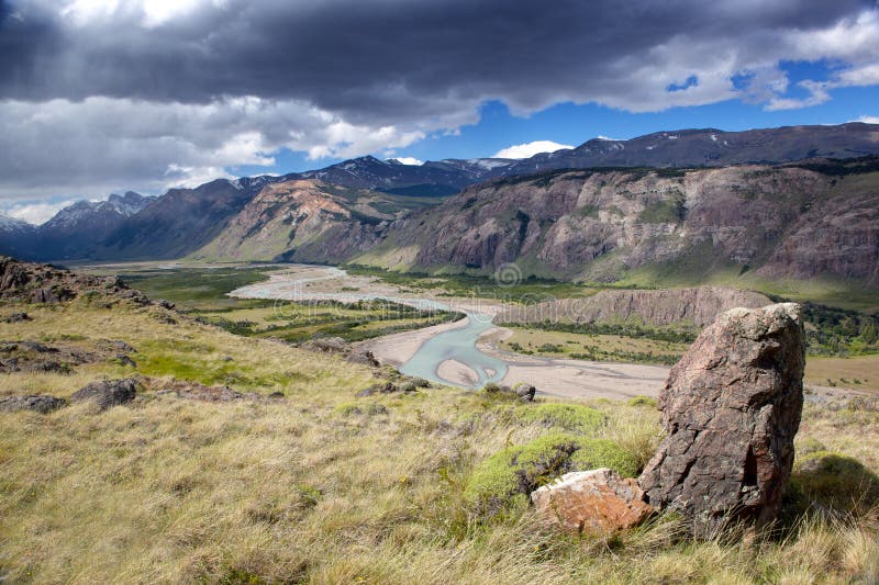 Mountain and River Valley Landscape Stock Image - Image of travel ...