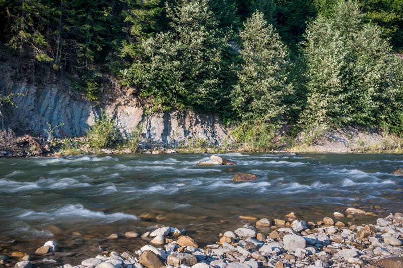 Mountain River in the Valley after the Rain on a Summer Stock Image ...