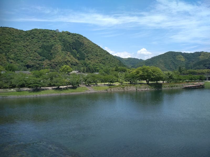 Mountain and River View from Kintai Bridge Japan Stock Image - Image of ...