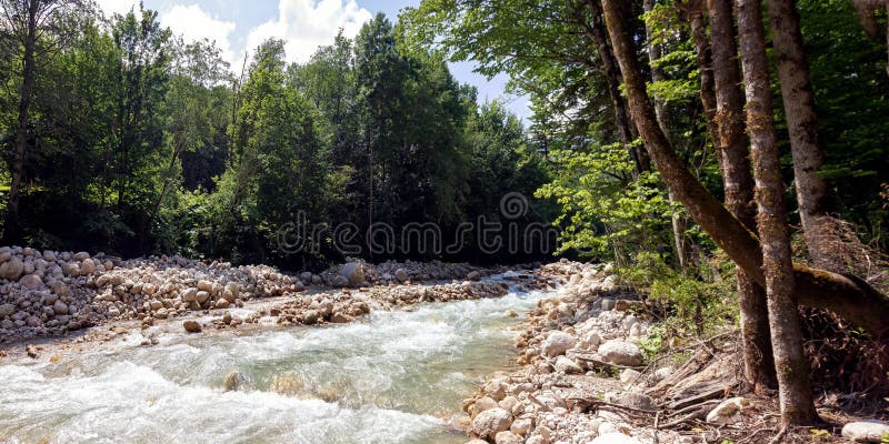 Mountain Rivers Sources of Clean Water Originating from Glaciers. Stock ...