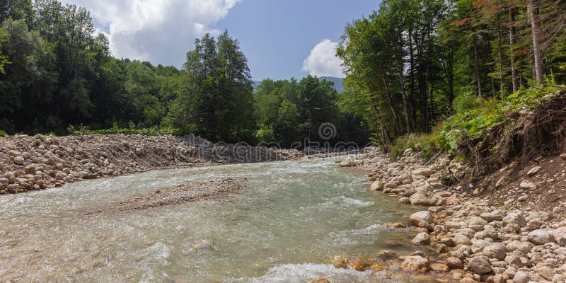 Mountain Rivers Sources of Clean Water Originating from Glaciers. Stock ...