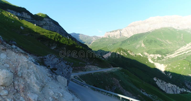 Mountain Road in the Alps. Panoramic View from the Car Stock Photo ...