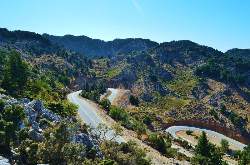 Mountain Road on Crete Island, Greece Stock Photo - Image of road ...