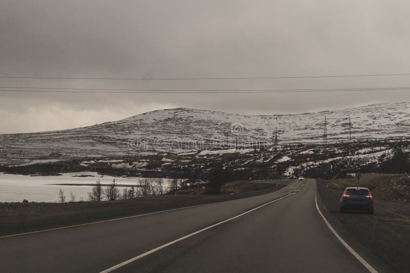 Mountain Road. Highway in Mountains. Way with Long Distance View Stock ...