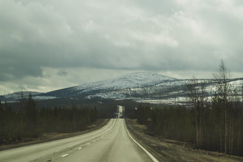 Mountain Road. Highway in Mountains. Way with Long Distance View Stock ...
