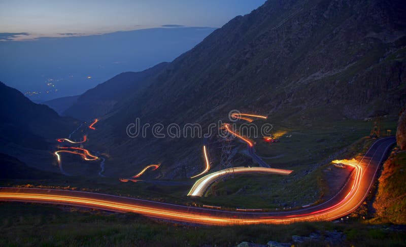 Mountain road in night stock image. Image of road, panorama - 29239693