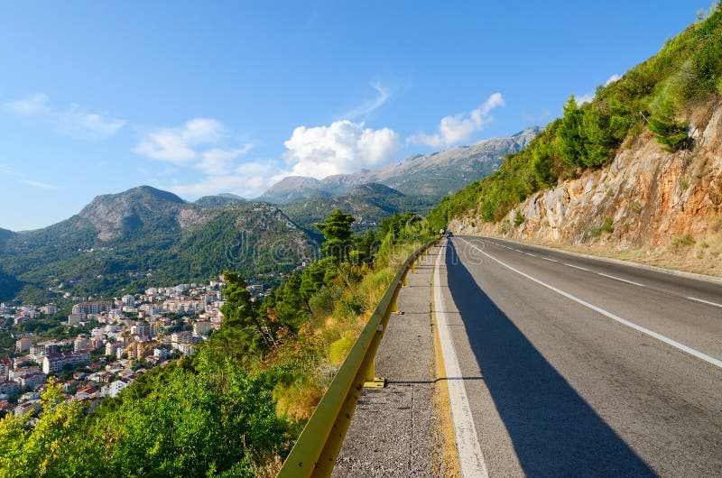 Mountain Road Over the Coast of Budva, Montenegro Stock Image - Image ...