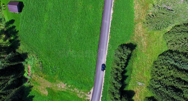 Mountain Road Overhead Aerial View Stock Photo - Image of beauty, blue ...