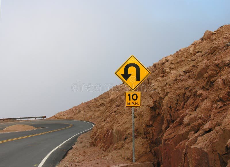 Mountain road sign stock photo. Image of sign, peak, colorado - 1289266