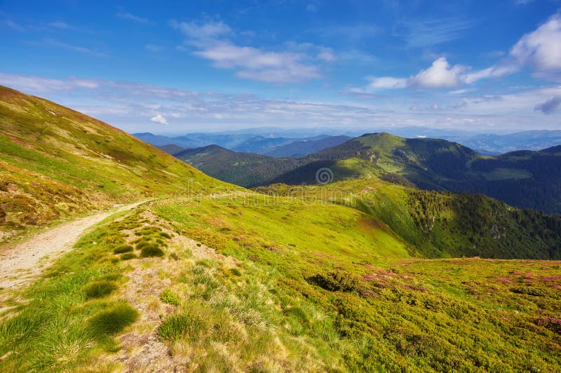 Mountain Road Spring Ranges Landscape Stock Photo - Image of ranges ...