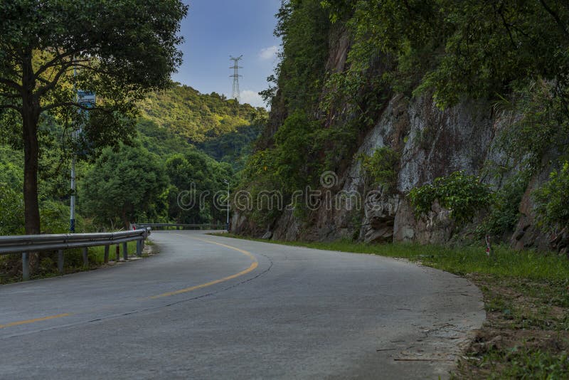 Mountain Road Suburbs, S Shaped Road in Forest Stock Image - Image of ...