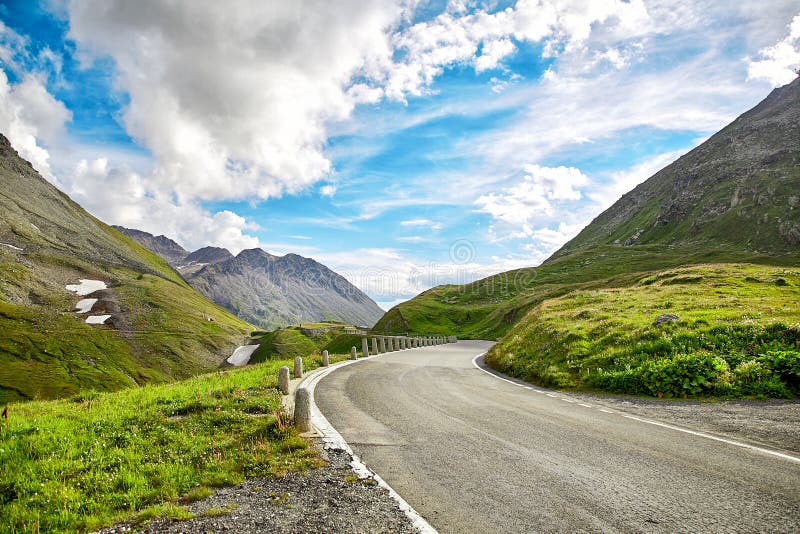 Mountain Road in Swiss Alps Stock Photo - Image of moss, rock: 97424990