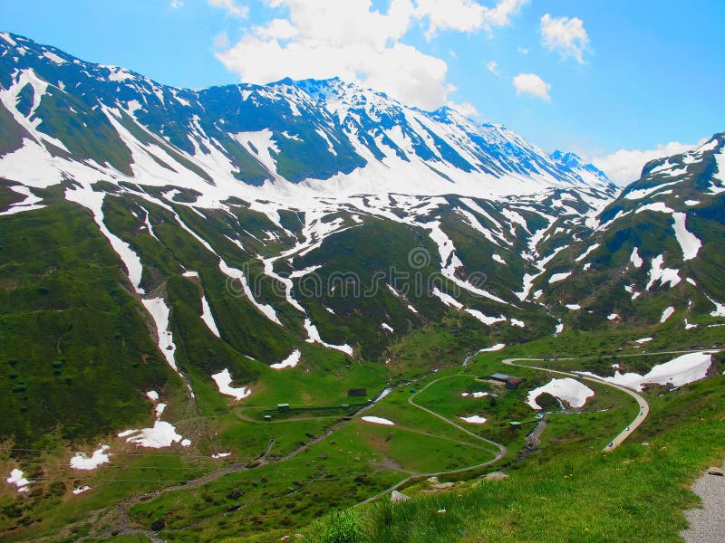 Mountain Road in the Swiss Alps Stock Photo - Image of road, swiss ...