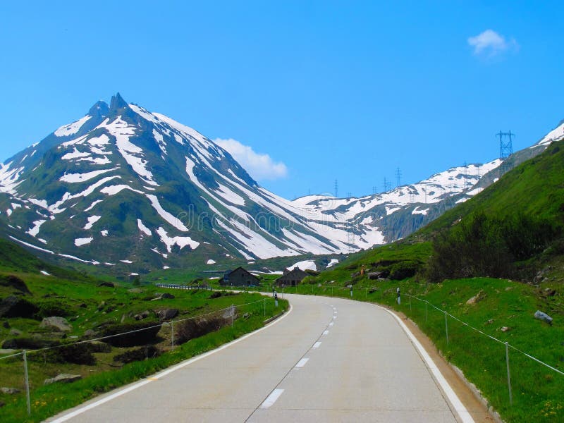 Mountain Road in the Swiss Alps Stock Photo - Image of road, swiss ...