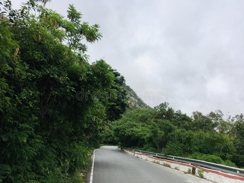 Mountain stock image. Image of mountain, road, tree - 152486945