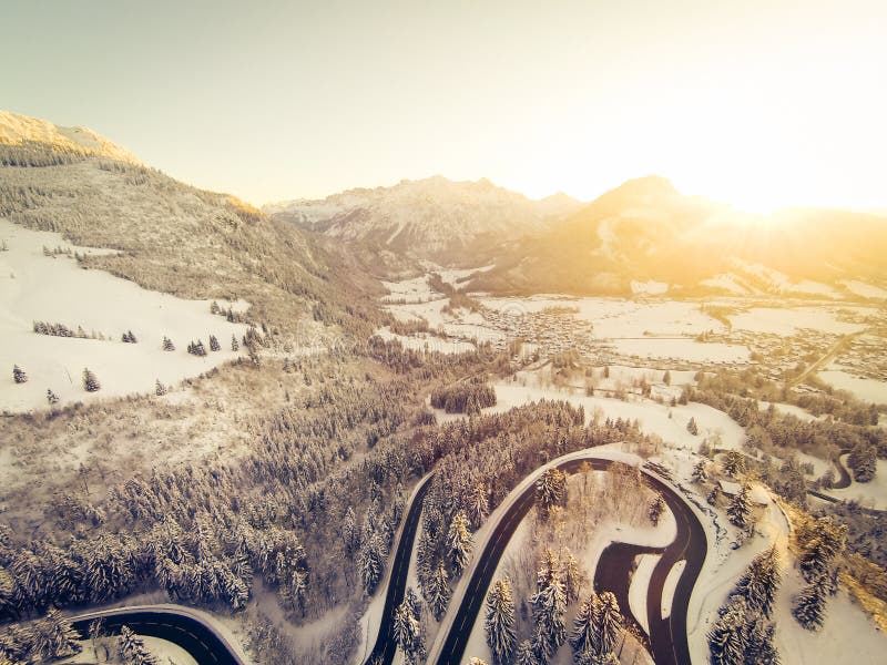 Mountain Road Winding through the German Alps Stock Photo - Image of ...