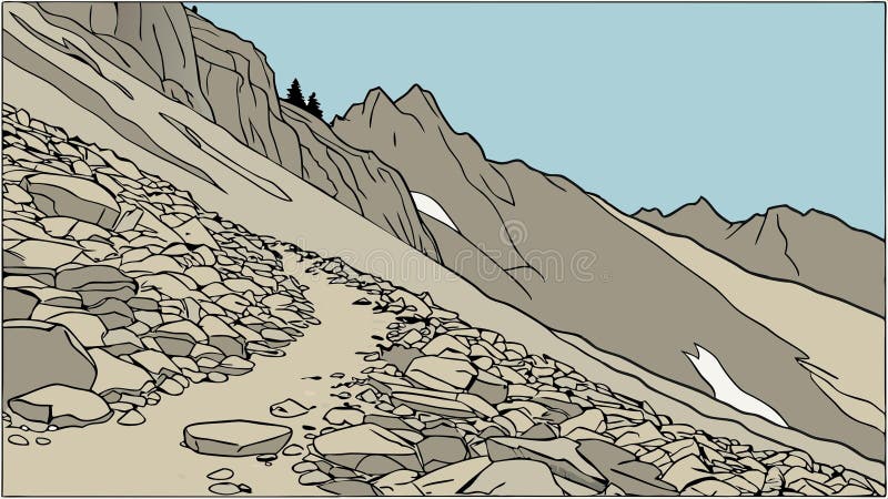 Mountain Road Winding Uphill. Scenic Drive Route. Vector Design ...