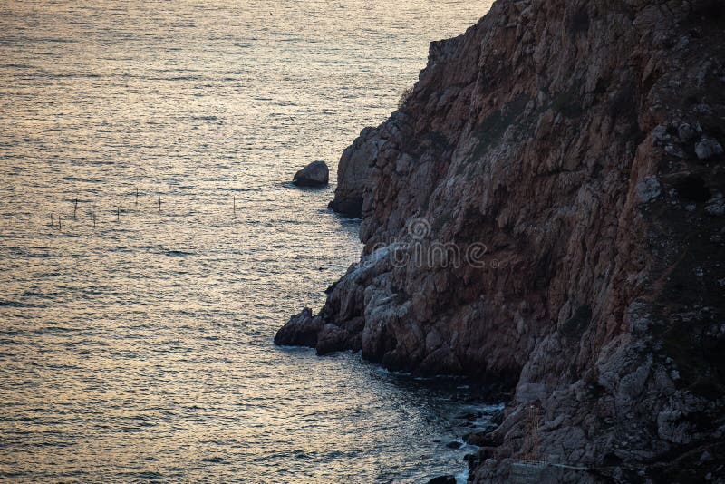 Top of Mountain or Rock Cliff, Beauty of Nature Concept Stock Image ...